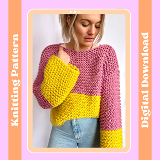 KNITTING PATTERN - The Beginner Jumper - Easy Sweater Pattern – That ...