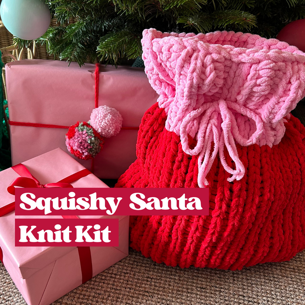 CHRISTMAS KNITTING KIT - Squishy Santa Sack Knit Kit - Confident ...