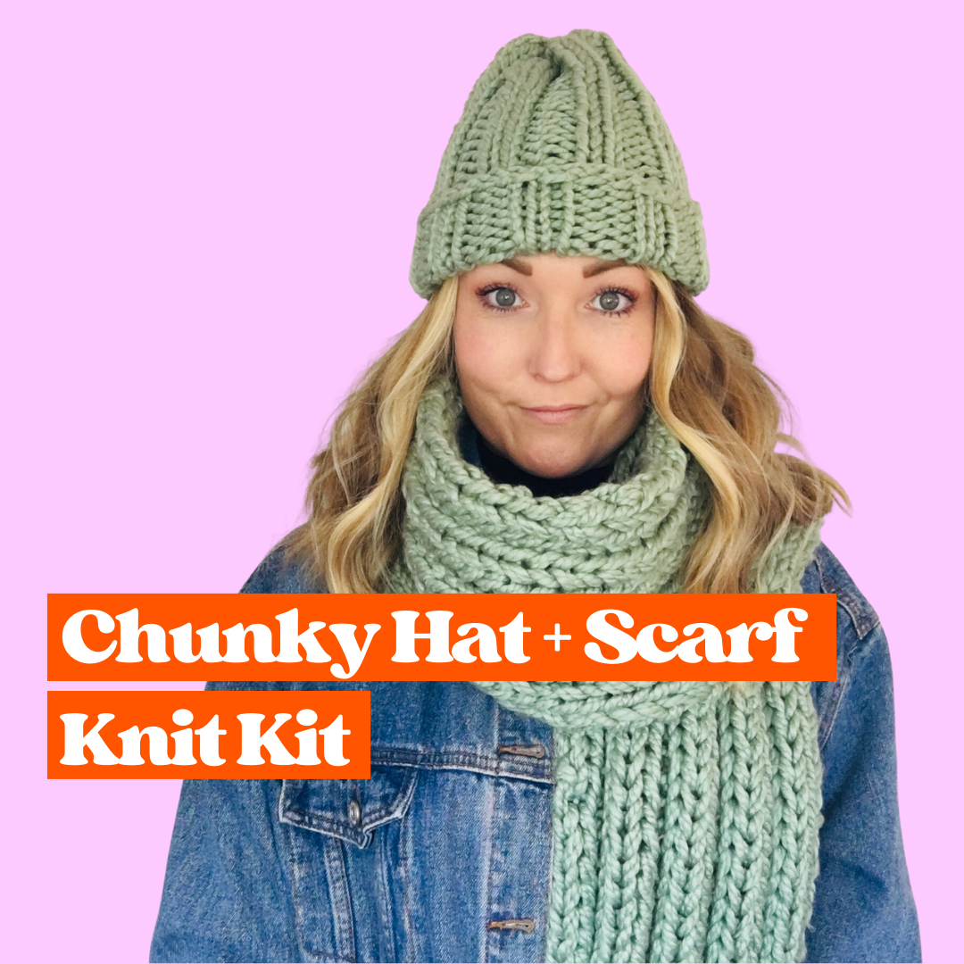KNITTING KIT - Matching Scarf and Hat - Beginner Friendly – That Crafty ...
