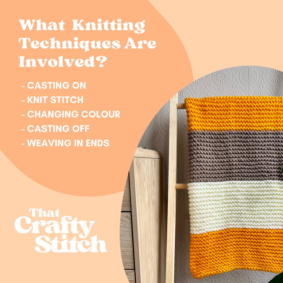 KNITTING PATTERN - Striped Blanket - Beginner Digital Pattern – That ...
