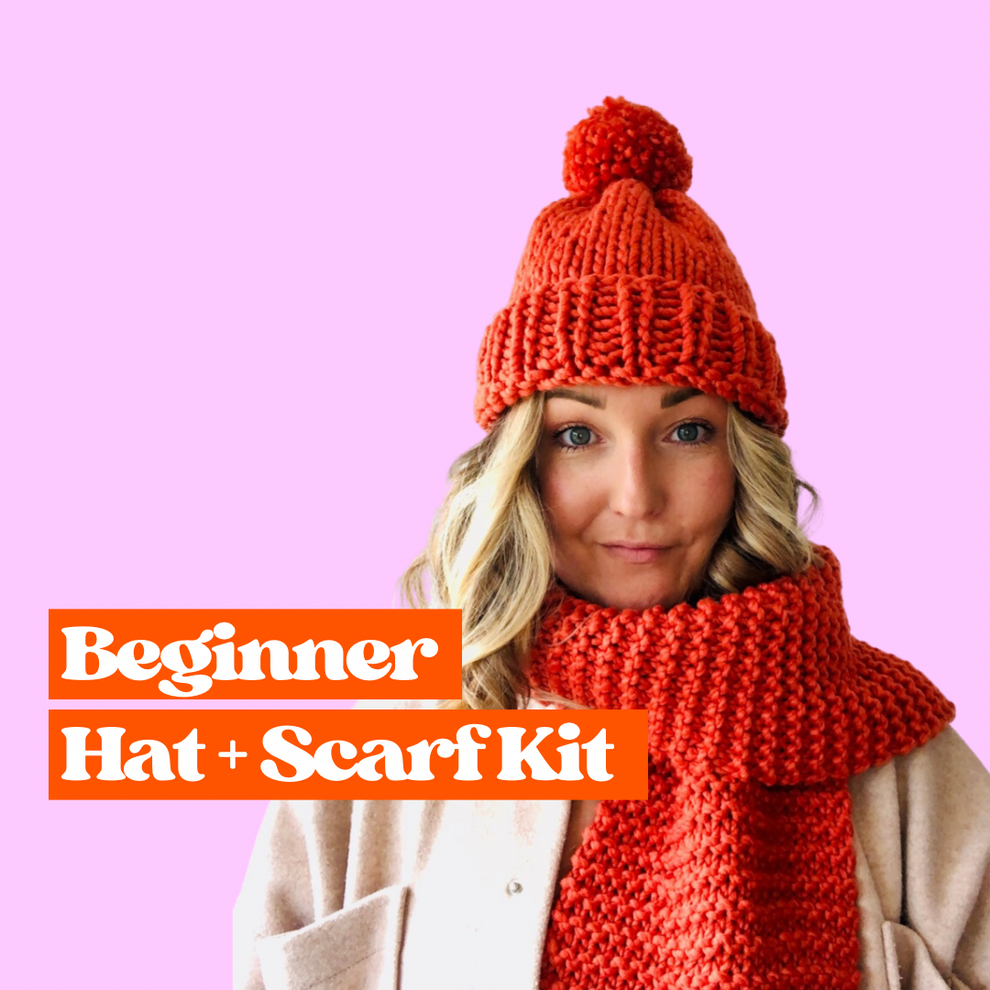 KNITTING KIT - Learn To Knit A Hat + Scarf – That Crafty Stitch