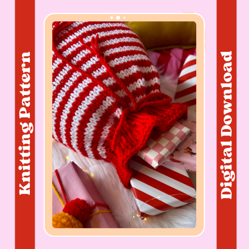 KNITTING PATTERN - Striped Santa Sack - Digital Download – That Crafty ...